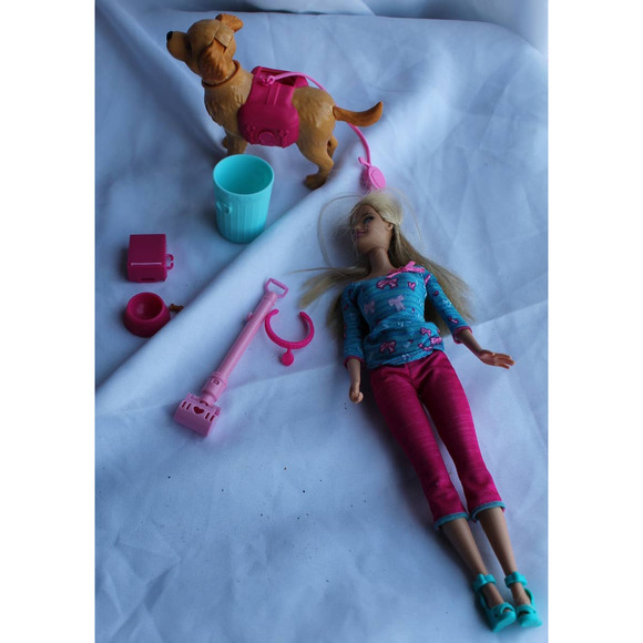 Mattel | Toys | Mattel Barbie Walk Play Pup Set Barbie Dog Pooper ...